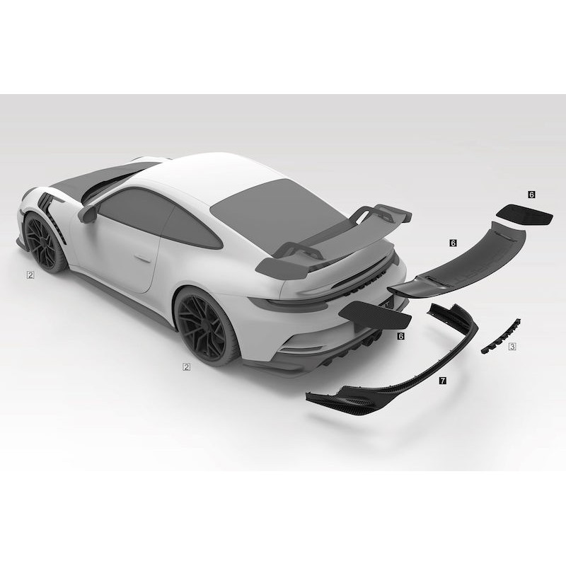 Extension Diffuseur carbone TECHART pour Porsche 992 GT3 -SupRcars®