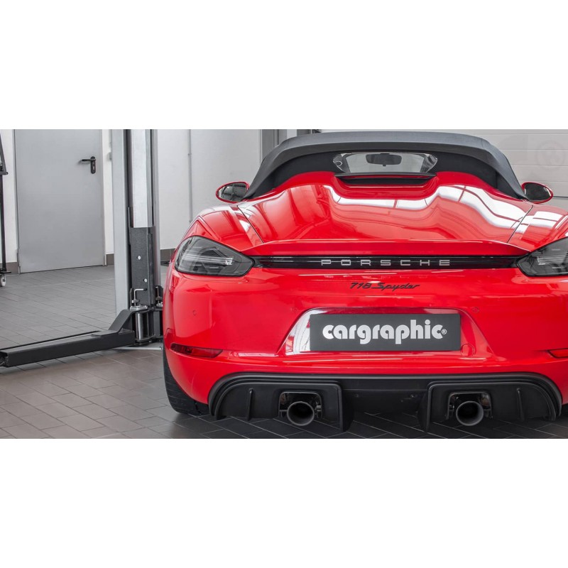Embouts Echappement Porsche 718 Spyder GT4 GTS RS carbone Noir -SupRcars®